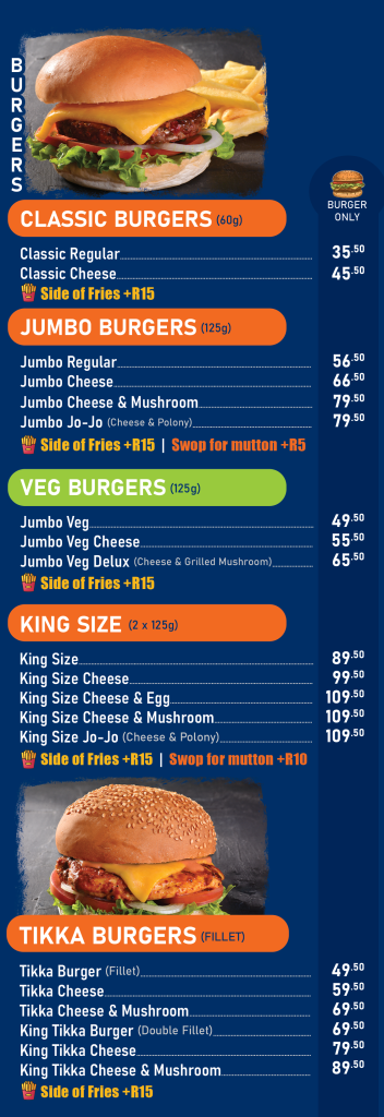 Jolly Sparks Menu - Jolly Grubber