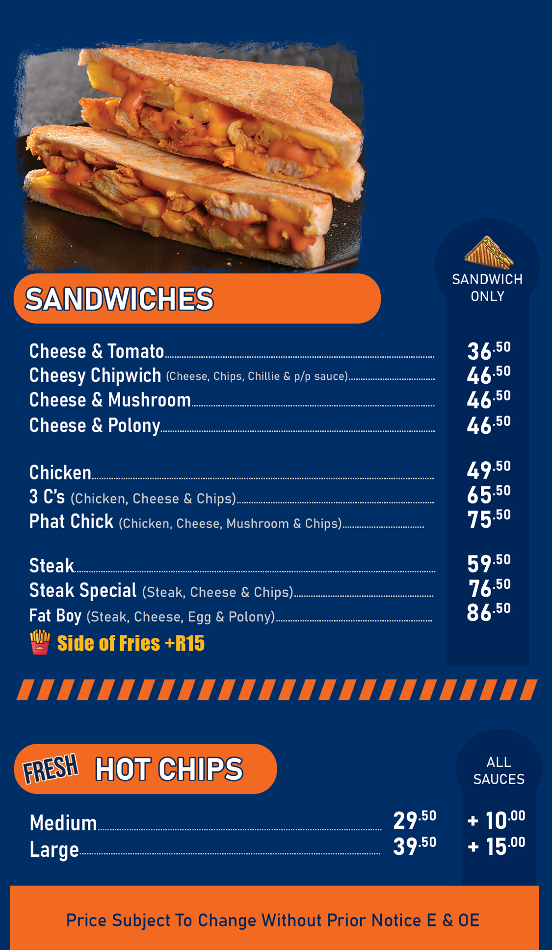 Jolly Sparks Menu - Jolly Grubber